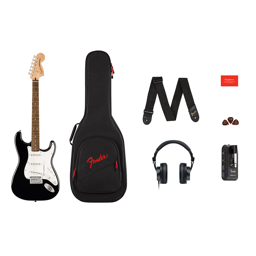 Набор электрогитара Squier Affinity Series Stratocaster Mustang Pack Black